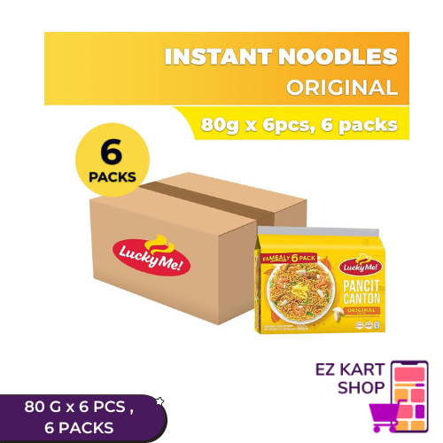EZ KART LUCKY ME PANCIT CANTON ORIGINAL 80 G X 6 PCS X 6 PACKS | Shopee ...