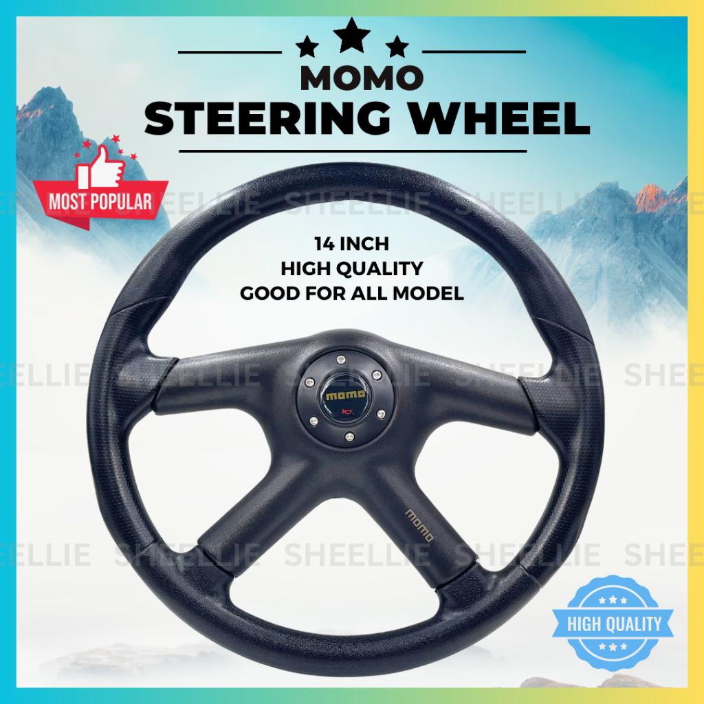MOMO Car Steering Wheel Universal 4 Spoke 14 Inch Automobile Steering ...