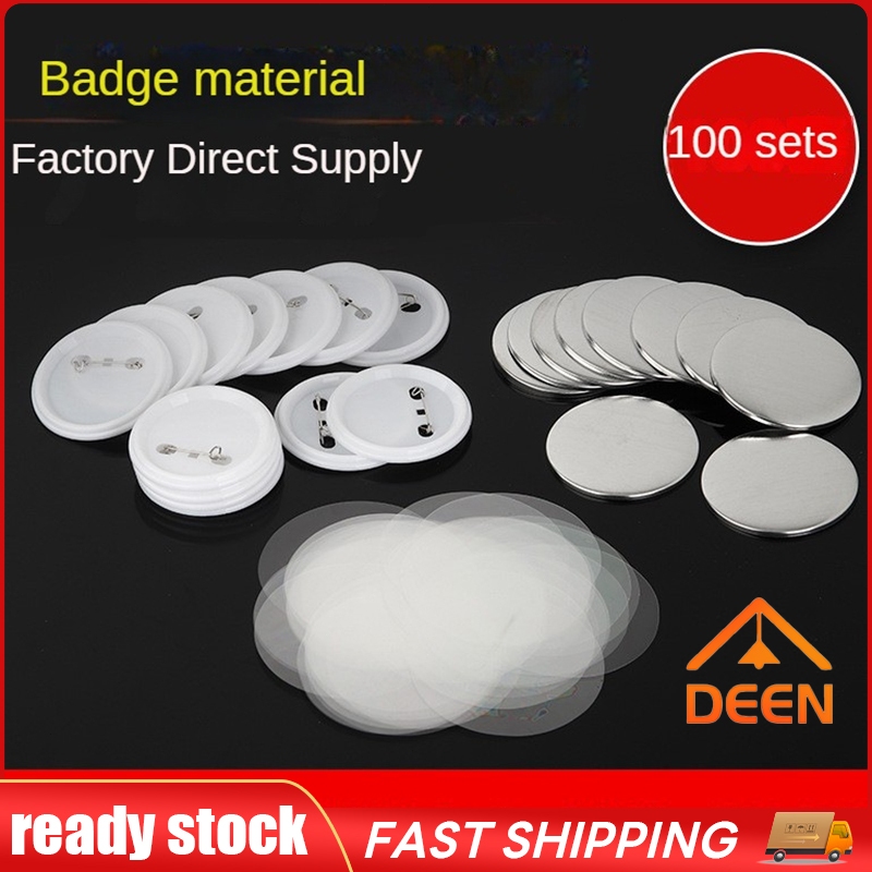 Button Pin 25mm Sets or 32mm 58mm Sets (100pcs.)Tinplate badge material ...