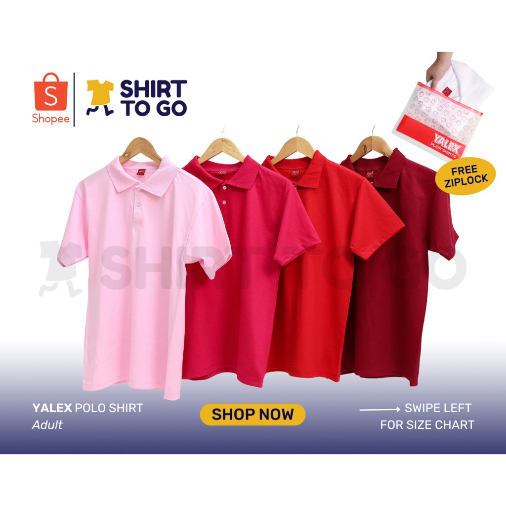 YALEX COTTON POLO Plain for Men and Women SHADES OF RED | Shopee ...