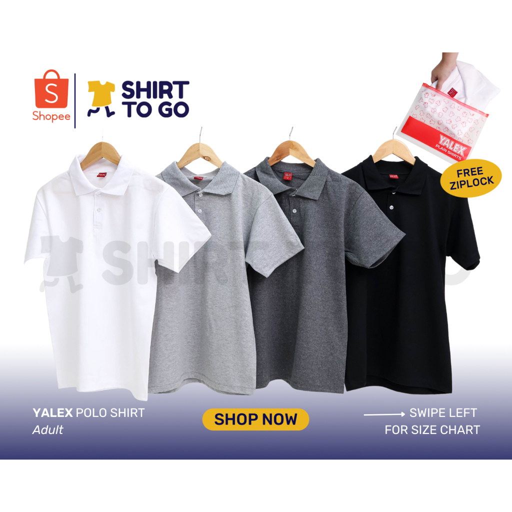 YALEX COTTON POLO Plain for Men and Women SHADES OF BLACK AND WHITE ...