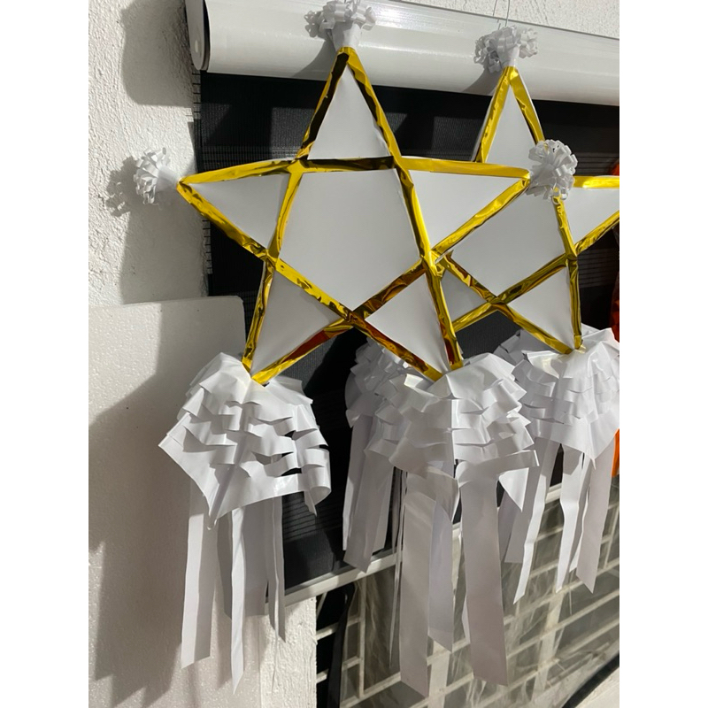 Parol White Gold Christmas Decoration Large size | Shopee Philippines