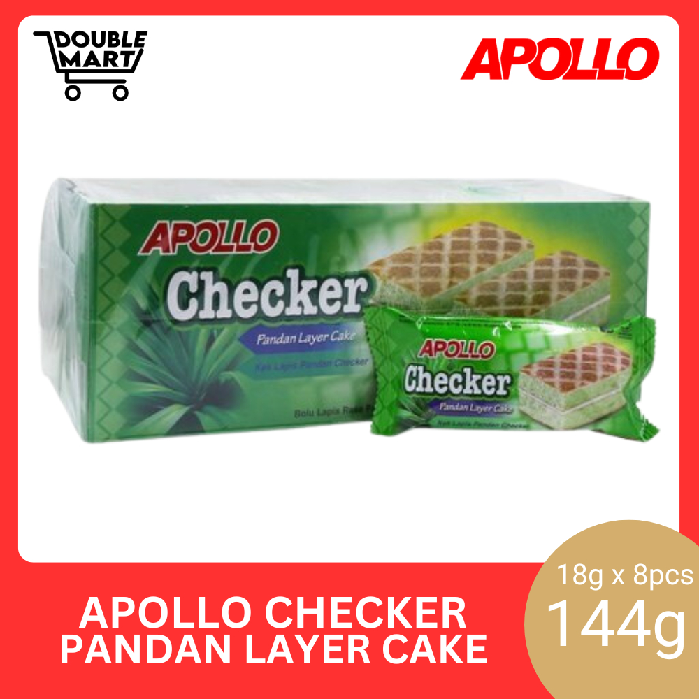 Apollo Checker Pandan Layer Cake 18g x 8pcs | Shopee Philippines