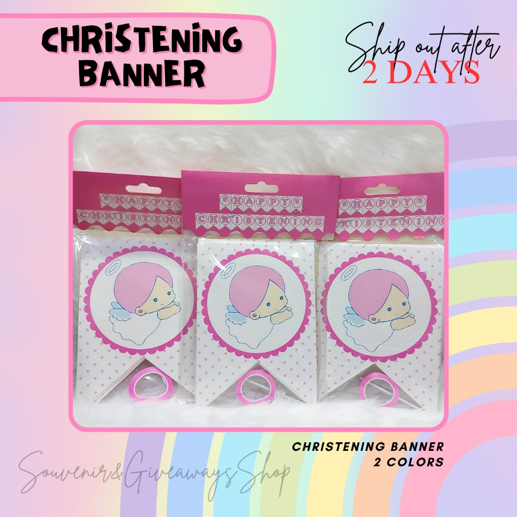 SNGshop | Happy Christening Banner Decoration ONHAND READY TO SHIP ...