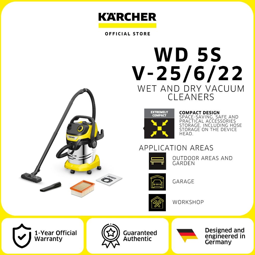 Karcher WD 5 S V-25/5/22 Wet & Dry Vacuum | Shopee Philippines