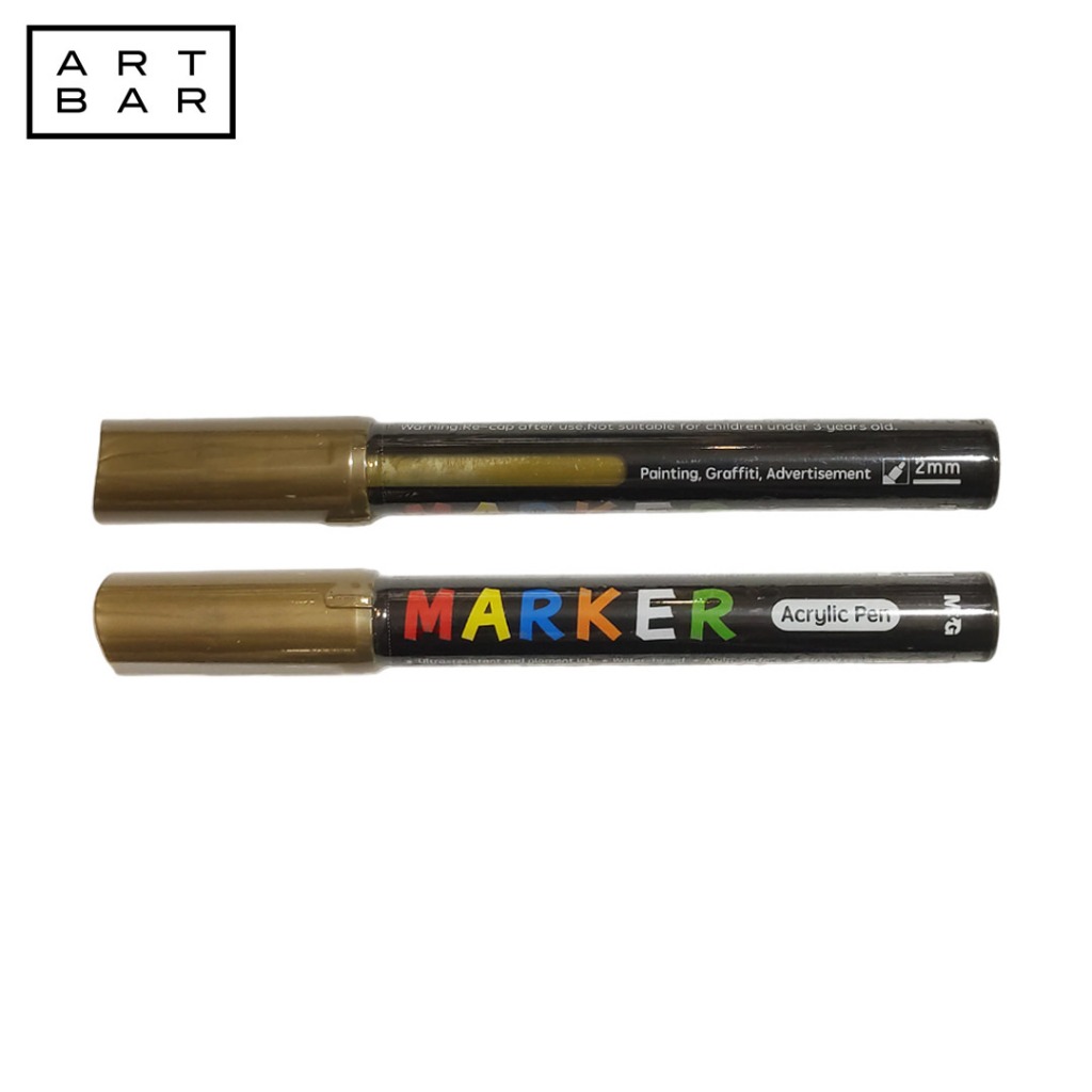 M&G Acrylic Pen Marker Gold / Silver 2mm - Art Bar | Shopee Philippines