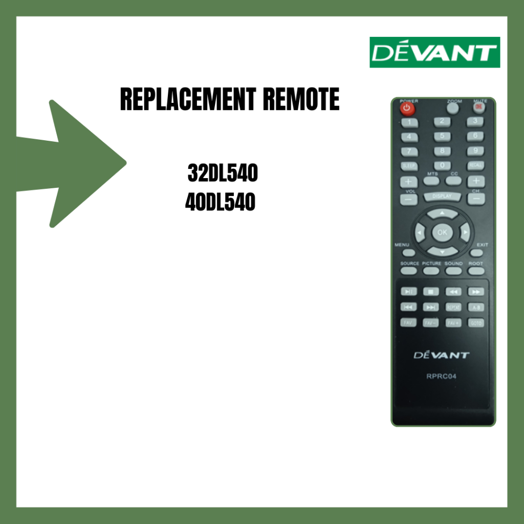DEVANT REMOTE CONTROL - (32DL540 and 40DL540) | Shopee Philippines