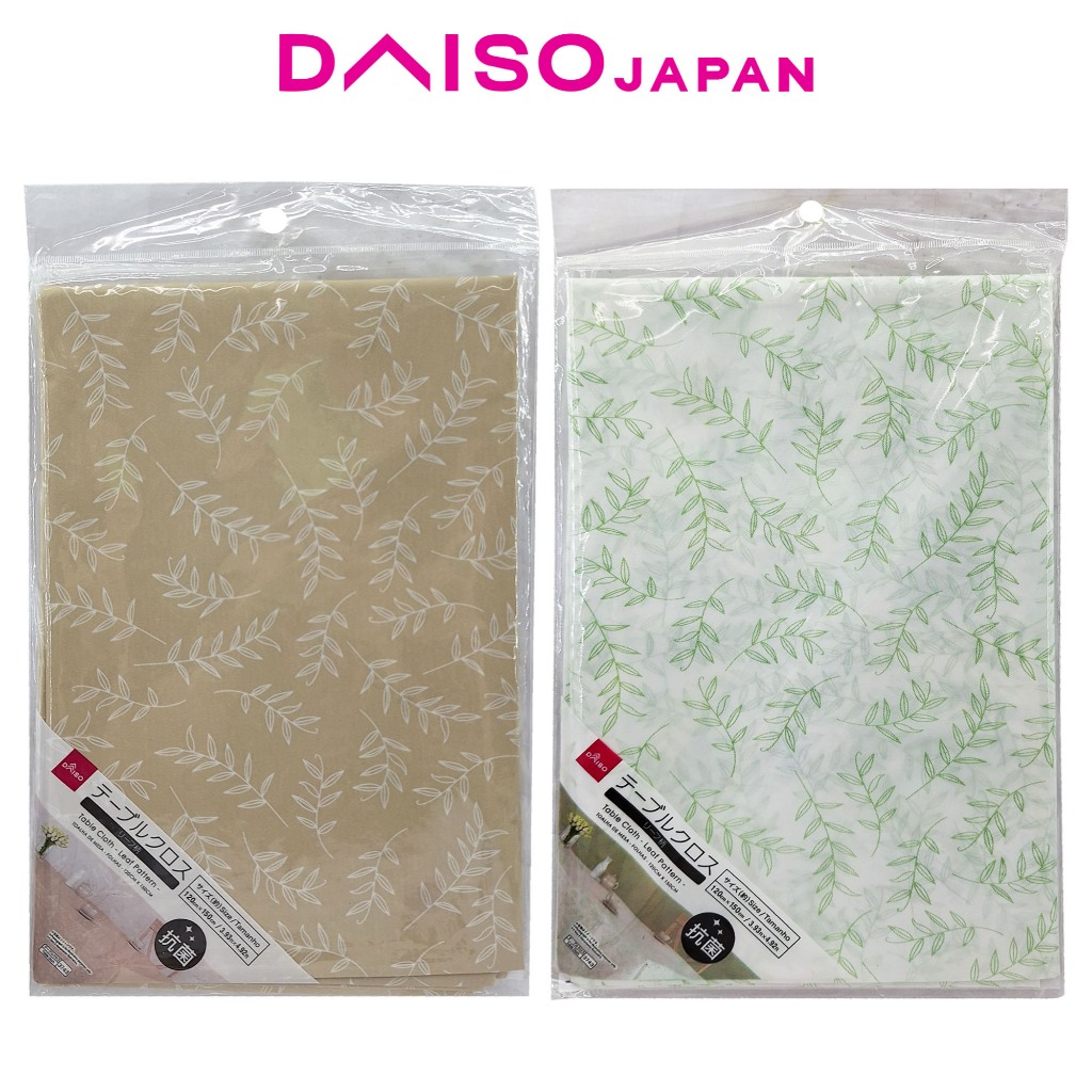 Daiso Table Cloth with Leaf Pattern Design (120cm x 150cm) | Shopee ...