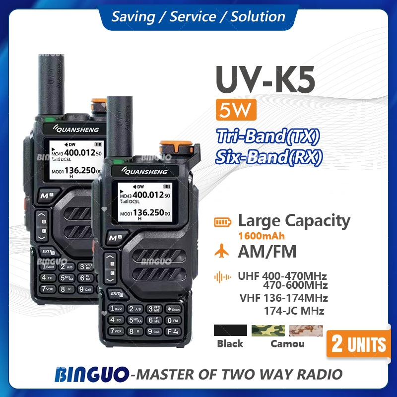 Quansheng UVK5 Walkie Talkie AM Full Band 50-600MHz Portable Two Way ...
