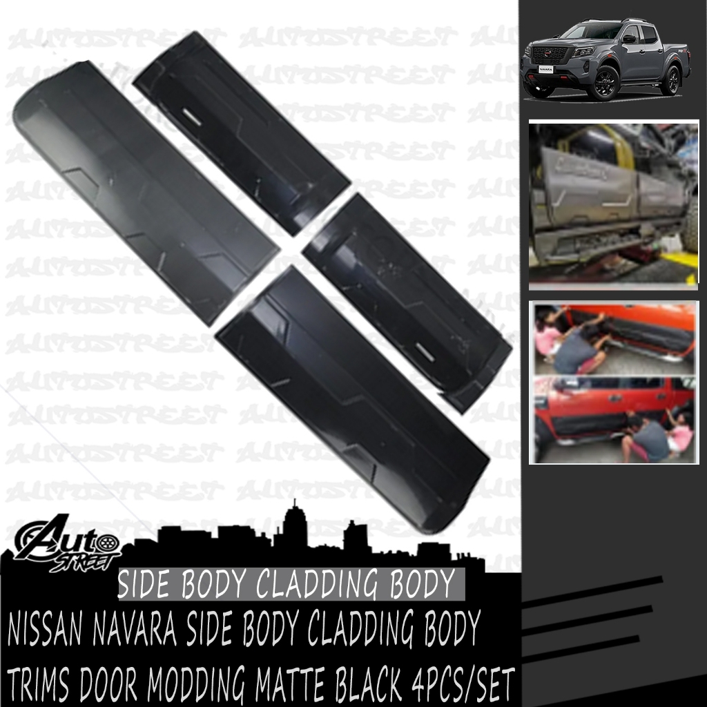 Nissan Navara NP-300 Side Door Body Cladding (Black) | Shopee Philippines