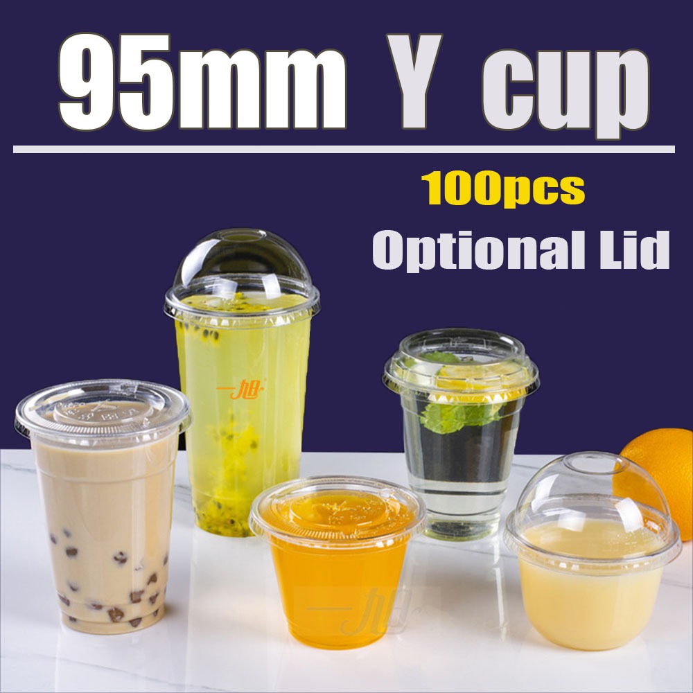 100pcs 95mm disposable PP Y-cups (8 oz, 12 oz, 16 oz, 22 oz)set with ...