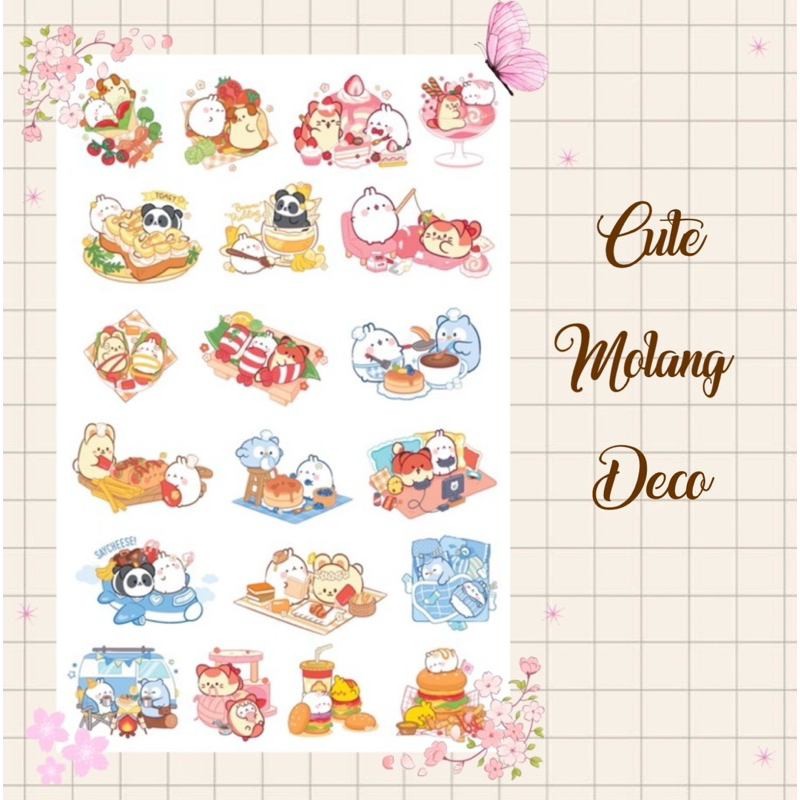 Cute Molang Decorative Sticker Pack Die-cut | Shopee Philippines
