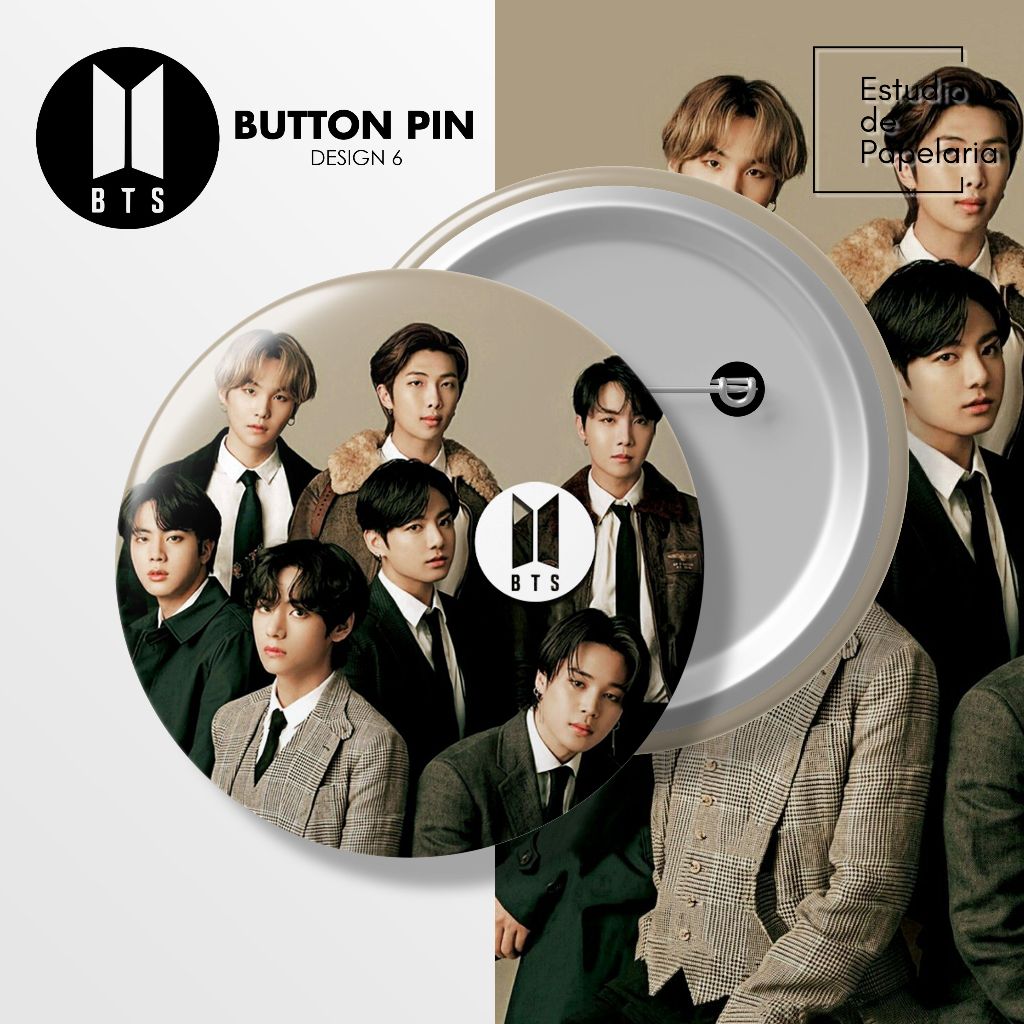 Estudio | BTS Kpop Fan made Mini Cute Button Pin Brooch Badge | Shopee ...