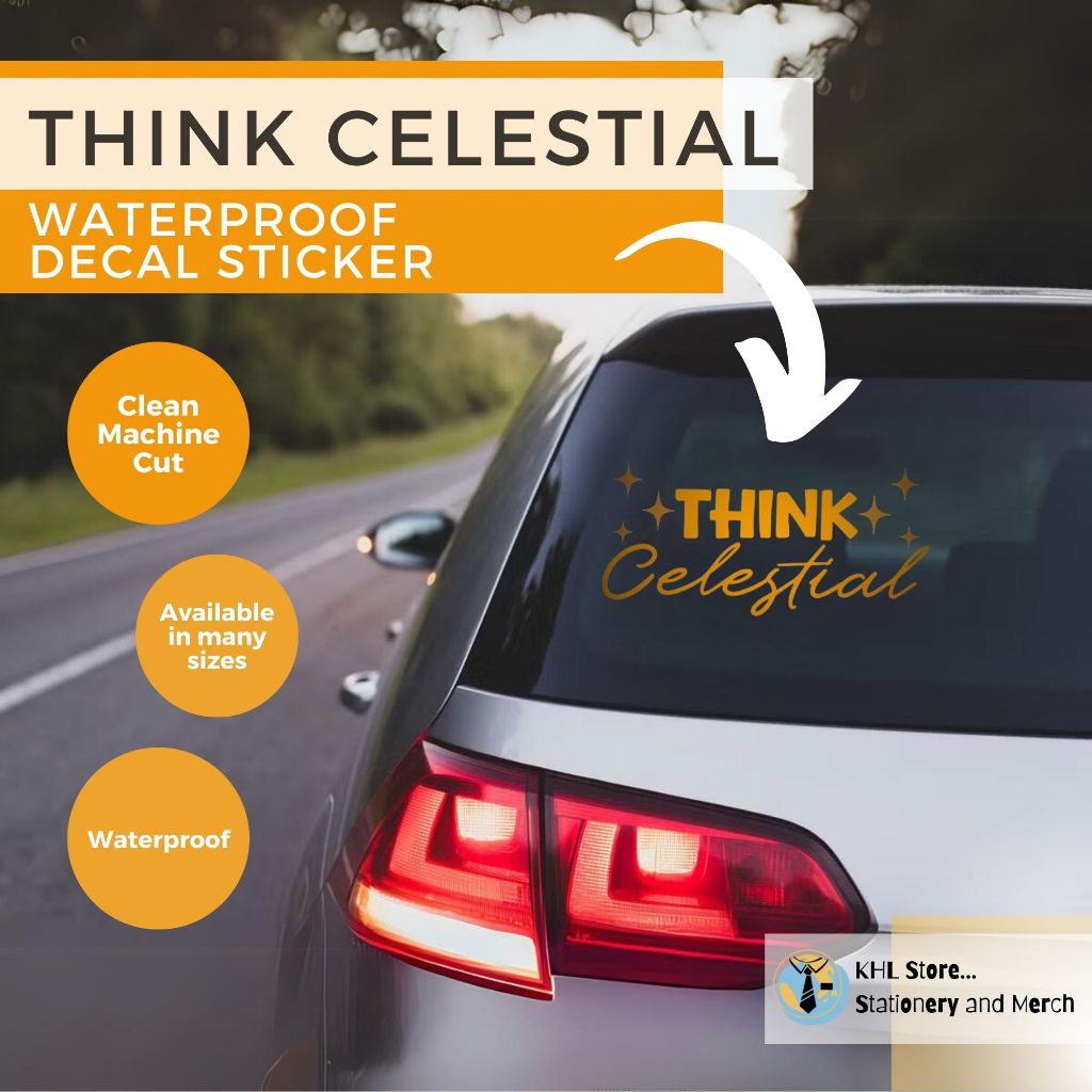 Think Celestial Waterproof Vinyl Sticker Car Sticker | LDS Sticker ...