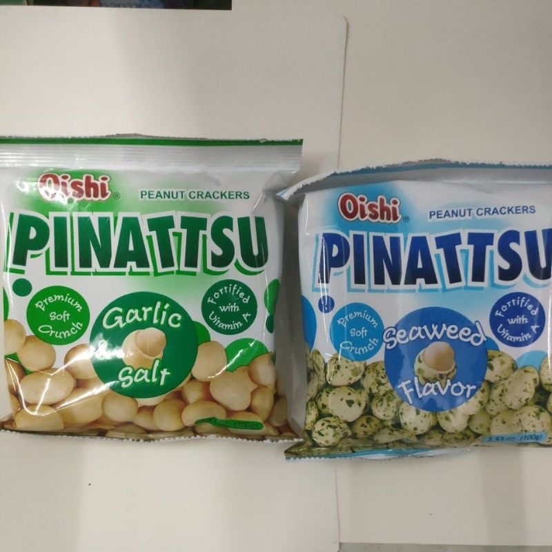 Oishi Pinattsu Peanut Cracker Seaweed/Garlic Flavor 100g | Shopee ...