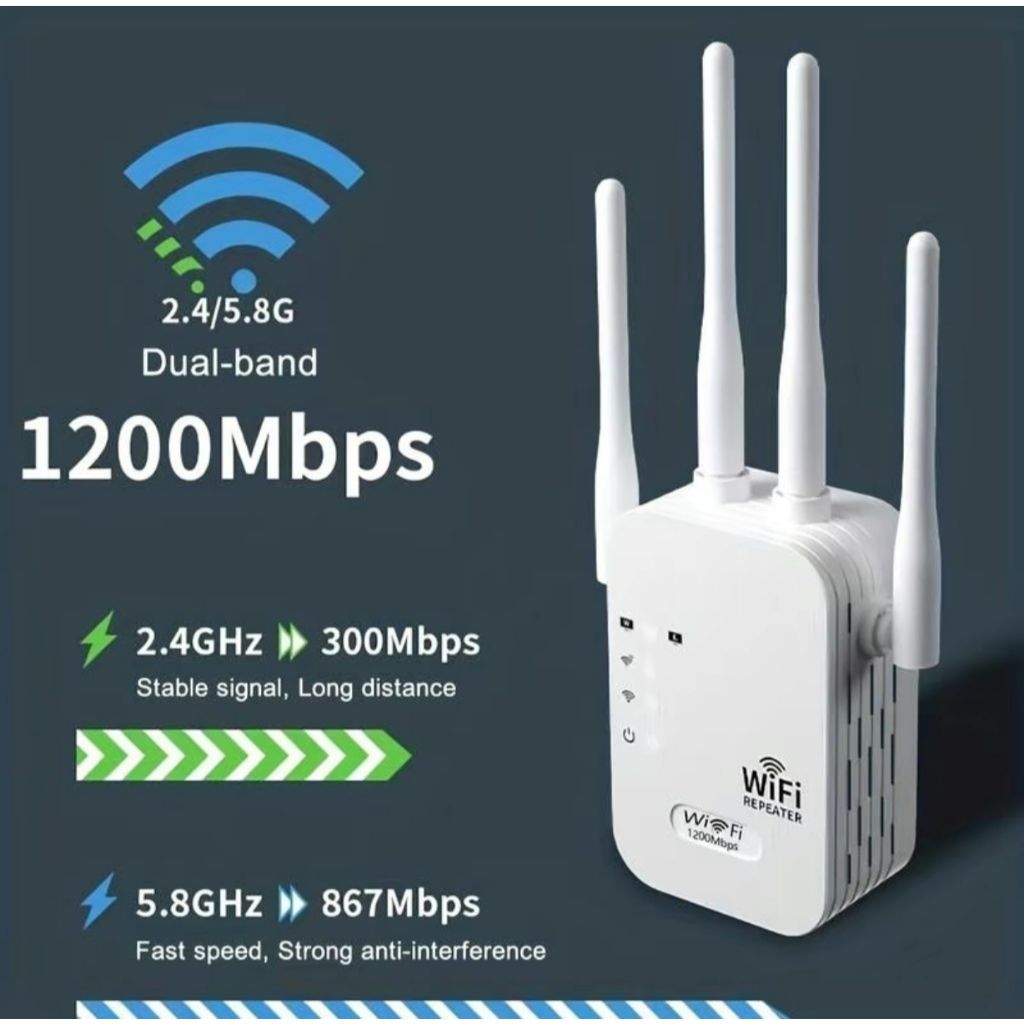 100% Wifi Repeater 300Mbps Fast Speed WiFi Range Extender 2.4G High ...