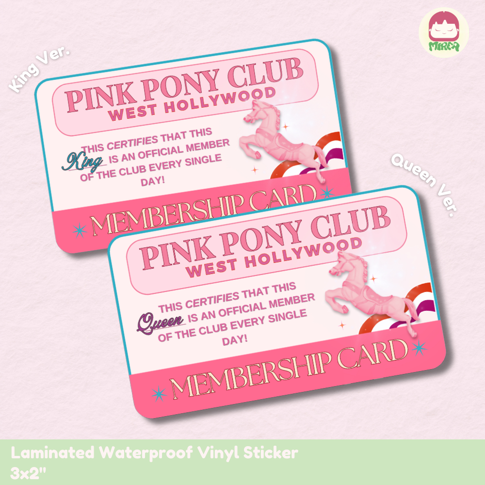 chappell roan pink pony club membership card inspired vinyl stickers ୨୧ ...