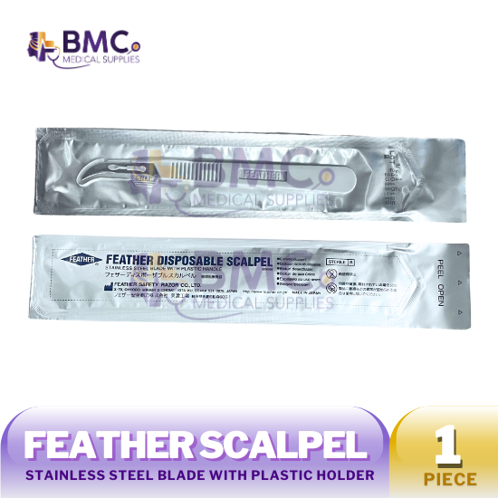 Feather Disposable Scalpel [Sterile] (Stainless Steel Blade with ...