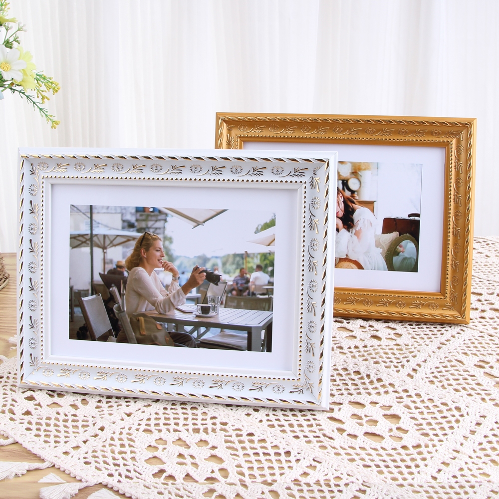 Vintage Style Photo Frame Golden Picture Frame Home Decor With Stand ...