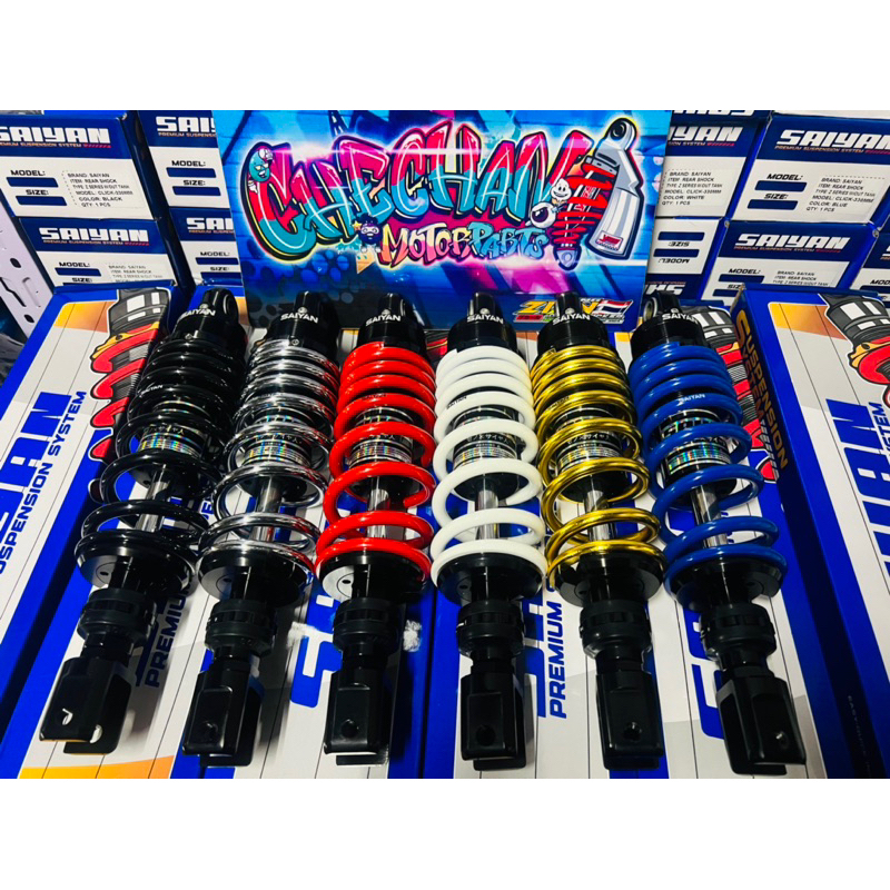 SAIYAN REAR SHOCK ADJUSTABLE REBOUND MIO BEAT CLICK SKYDRIVE 300MM ...