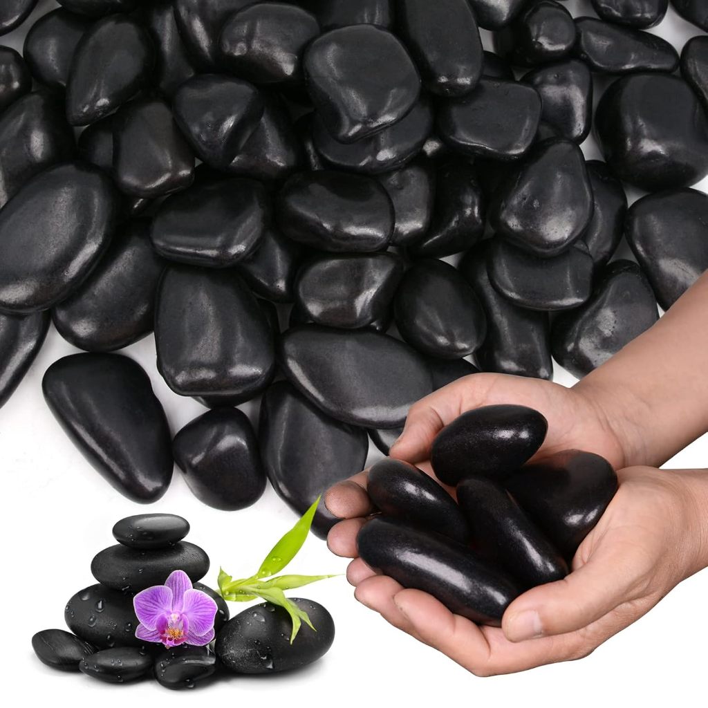 Black River Rocks for Landscaping-Polished Pebbles for Plants-Garden ...