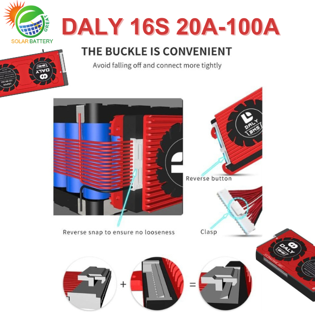 16s 48v 20A 30A 40A 50A 60A 80A 100A DALY BMS for Lifepo4 Nominal Wide ...