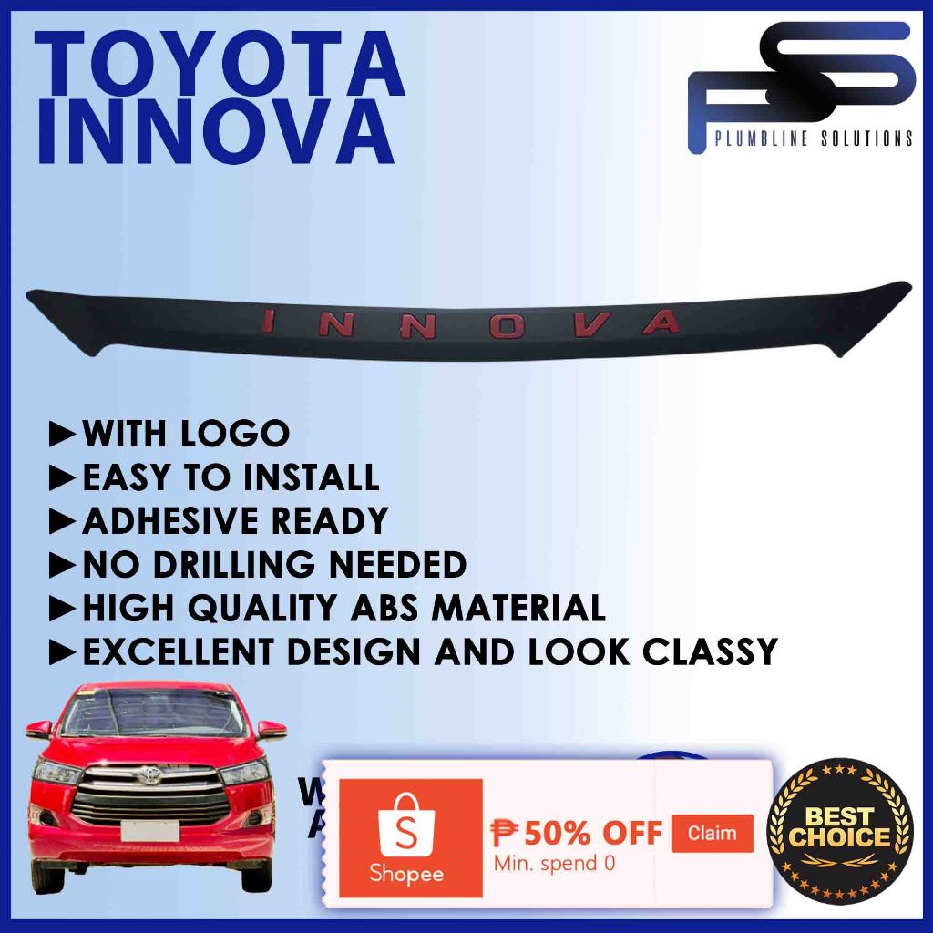 Car Bonnet Guard for Toyota Innova V G J E 2016 - Onwards No need Screw ...