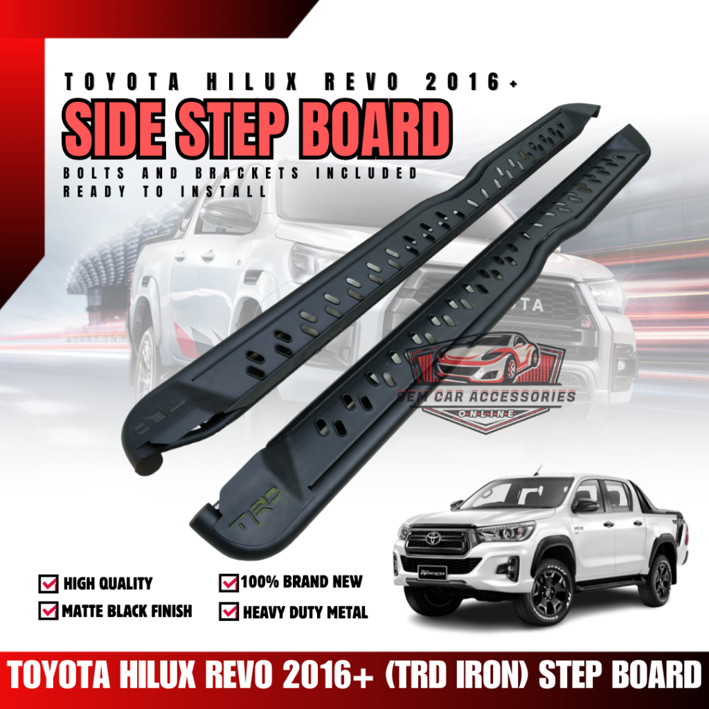 GCAO TOYOTA HILUX REVO 2016+ IRON/STEEL (TRD) SIDE STEP BOARD (7445 ...