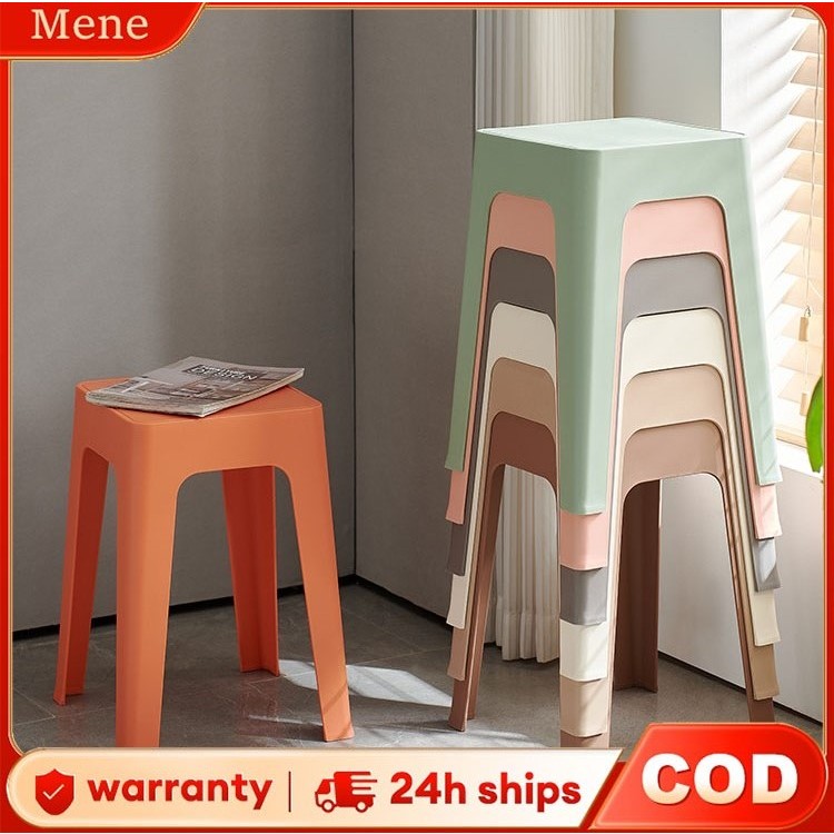 Nordic style stackable plastic stools thickened soft stool top table ...