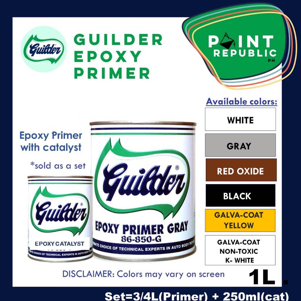 Guilder Epoxy Primer with Catalyst Set (1L Set=3/4L Primer + 250ml Catalyst) | Paint Republic PH ...