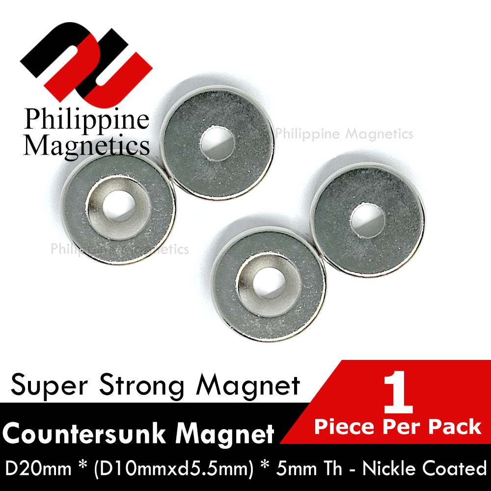 20mm OD * D5mm (D10mm*∠90°) * 5.5mm Countersunk Ring Magnet Rare Earth ...
