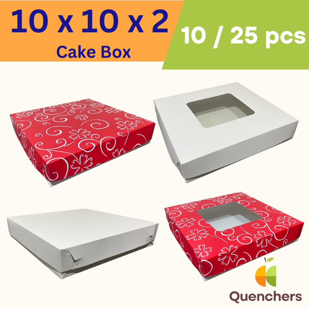 Quenchers 10x10x2 Cake Box (10pcs / 25pcs) | Shopee Philippines