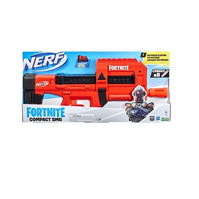 Nerf Fortnite Compact SMG Motorized Dart Blaster, Ultra Red Wrap, Soft ...