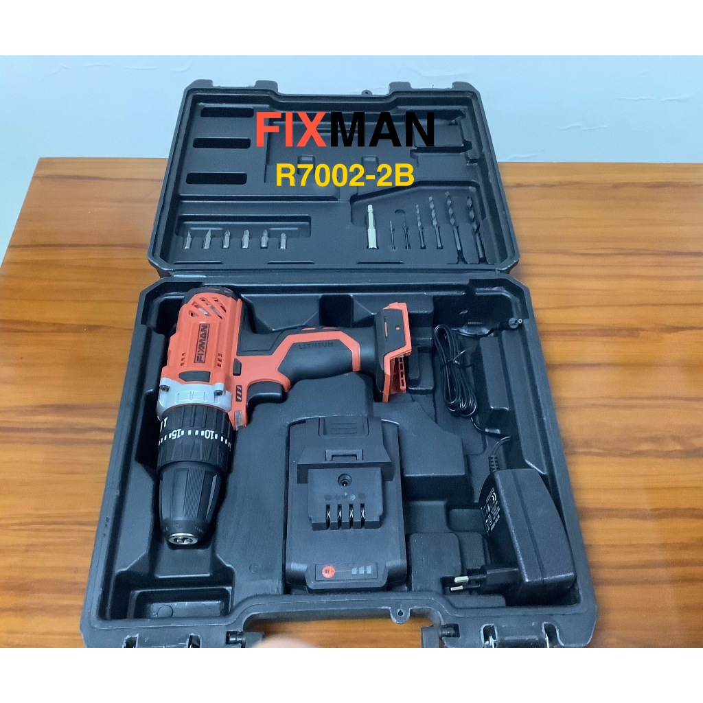 Fixman Cordless Power Drill w/ Hammer Function 13pcs Accessories | Shopee Philippines