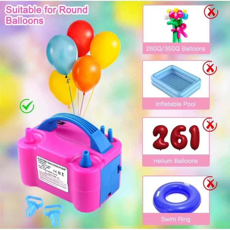 Electric Balloon pump 2 hole balloons pump inflation balloon machine ...