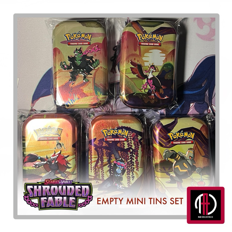 Pokemon TCG - Complete Set of Shrouded Fable Mini Tins (NO BOOSTER ...