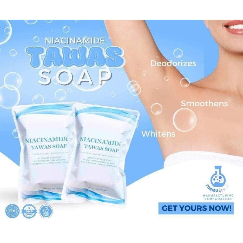 NIACINAMIDE TAWAS SOAP TRENDING SOAP Cleanses Skin Body Deodorant Skin ...