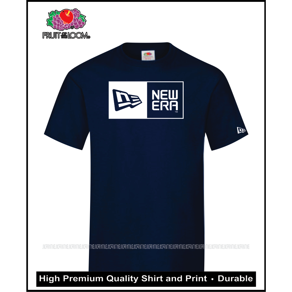 New Era Graphics Logo T-Shirt Fruit of the Loom Soft Premium 100% ...