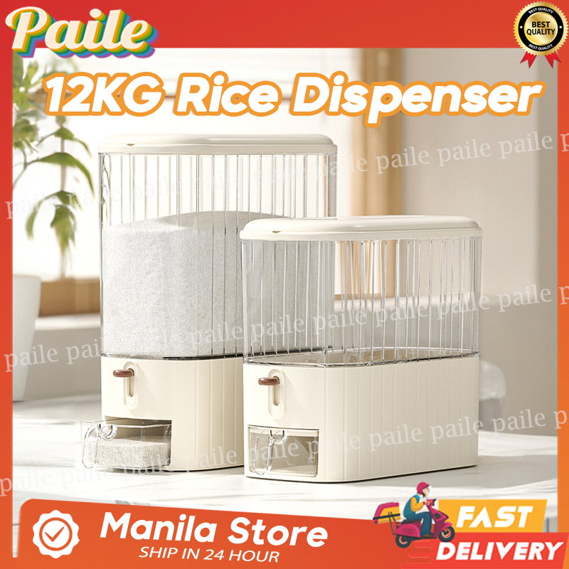 12KG Rice Dispenser Food Storage Container Kitchen Household Large ...