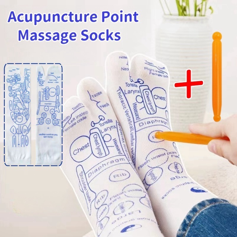 Acupoint Illustrated Socks Gloves Reflexology Socks Gloves with Trigger ...
