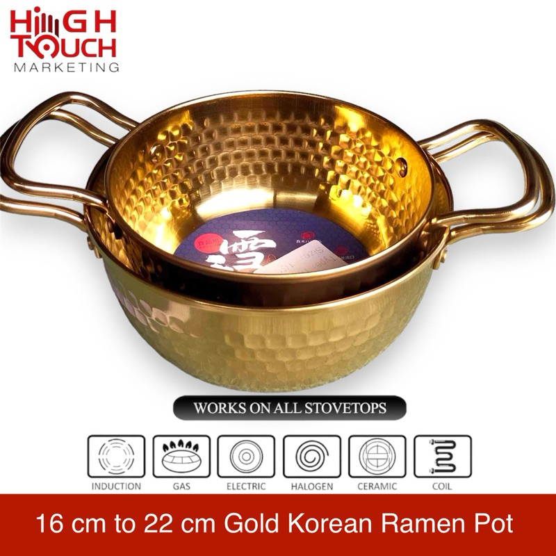 16 cm to 22 cm Stainless Steel Korean Ramen Golden Pot Induction ready ...