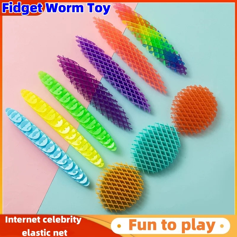 Worm decompression toys Elastic Mesh Stress Stretch Toy Relief Anxiety ...