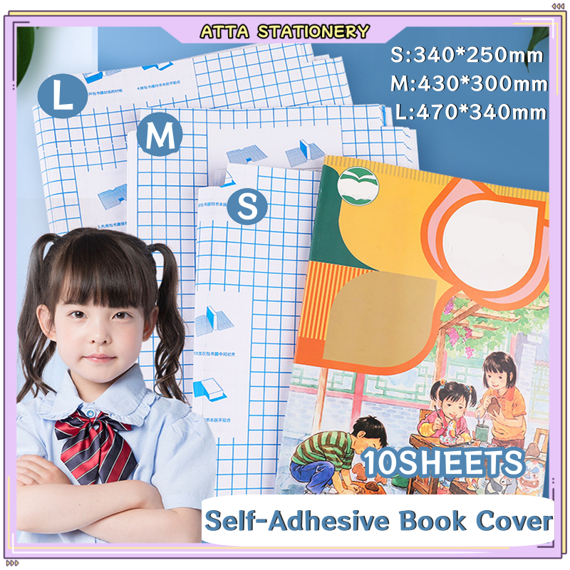 Self-adhesive CPP Book Cover 10Pcs/Bag Transparent Wrapping Film With ...