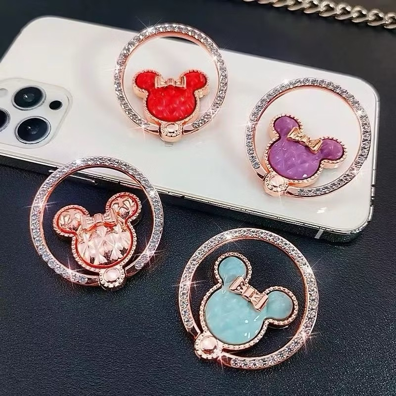 Mickey Back Sticker Sticky 360 Degree Rotating Diamond Desktop Mobile ...