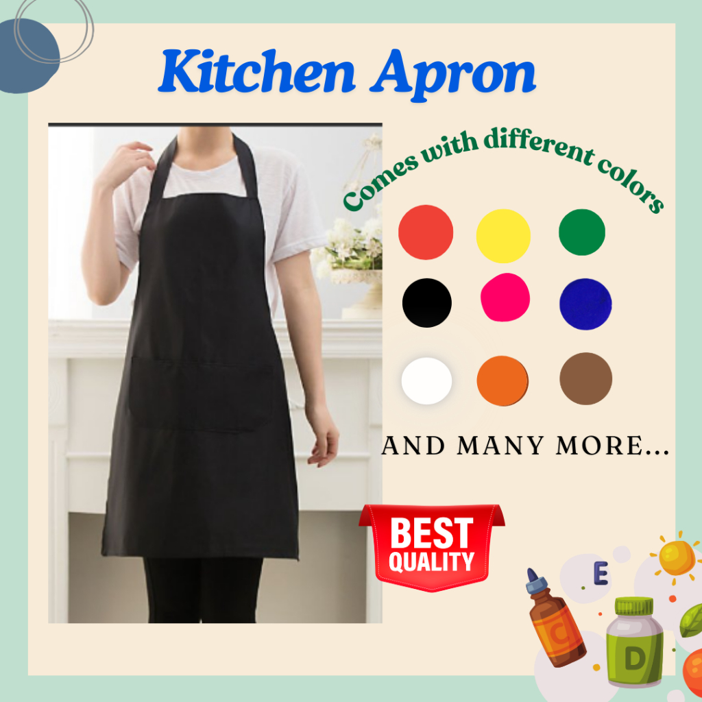 Cooking Apron - Washable - Use in Kitchen Restaurant (Katrina Cotton ...