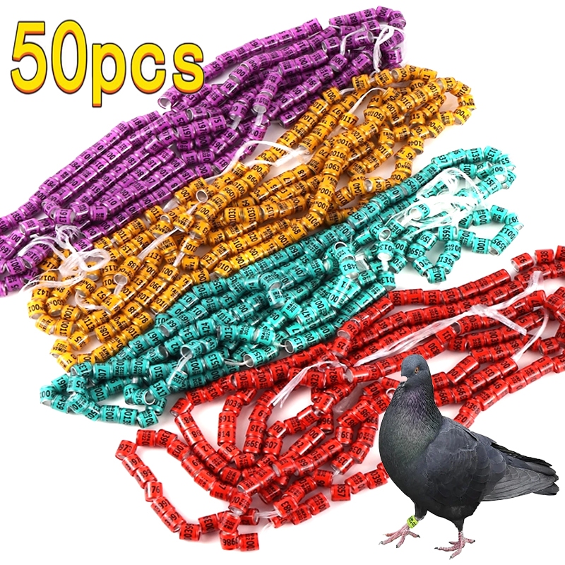 50Pcs 2025 PHA Pigeon foot ring 8mm Pigeon Ring Dove ring with numbers ...