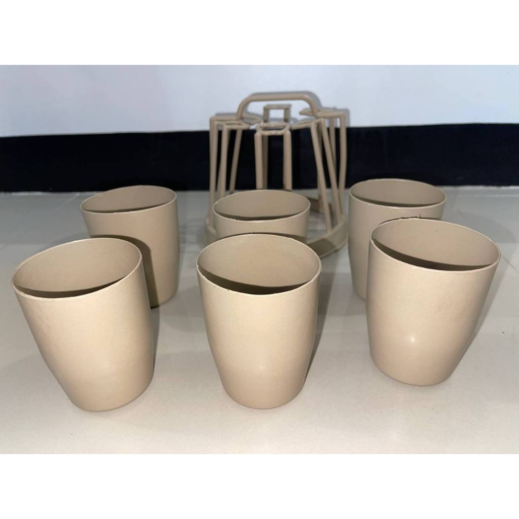 6-in-1 aesthetic design drinking glass with cup holder - water ...