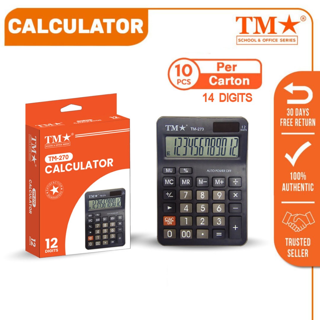TM 10 pcs Calculator 14 Digits (TM-370) | Shopee Philippines