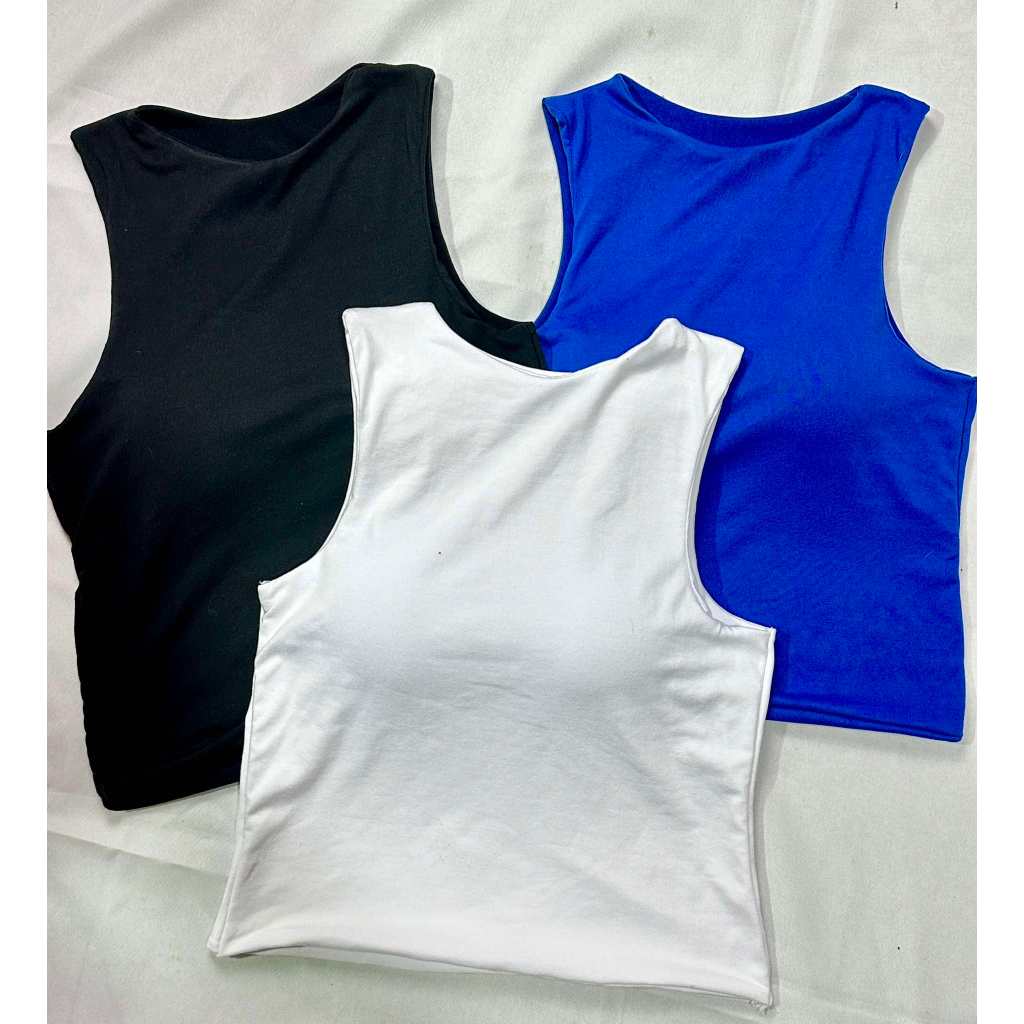 Trendy Padded Full length Double Lining Front and Back Basic Racer Top ...