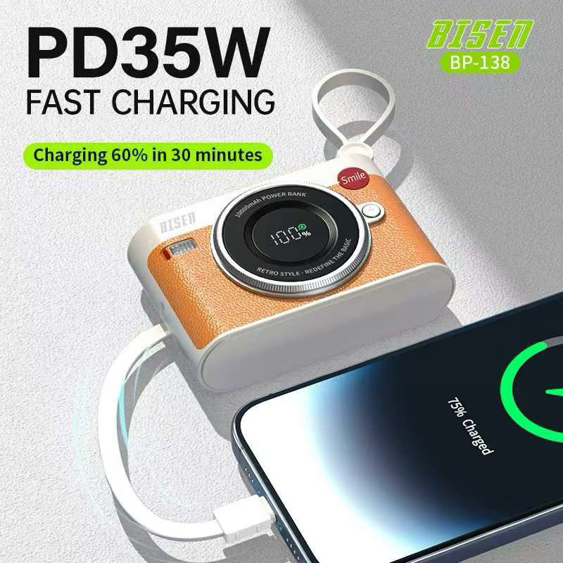 For BISEN BP-138 10000mAh 35W PD/66W Fast Charging Power Bank With ...